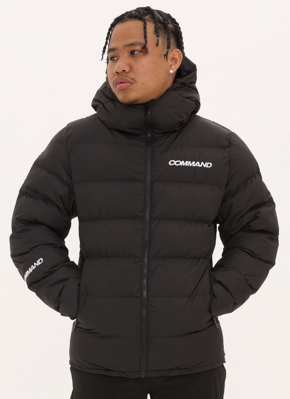 BLACK LIGHTWEIGHT PUFFER JACKET - Command Melbourne